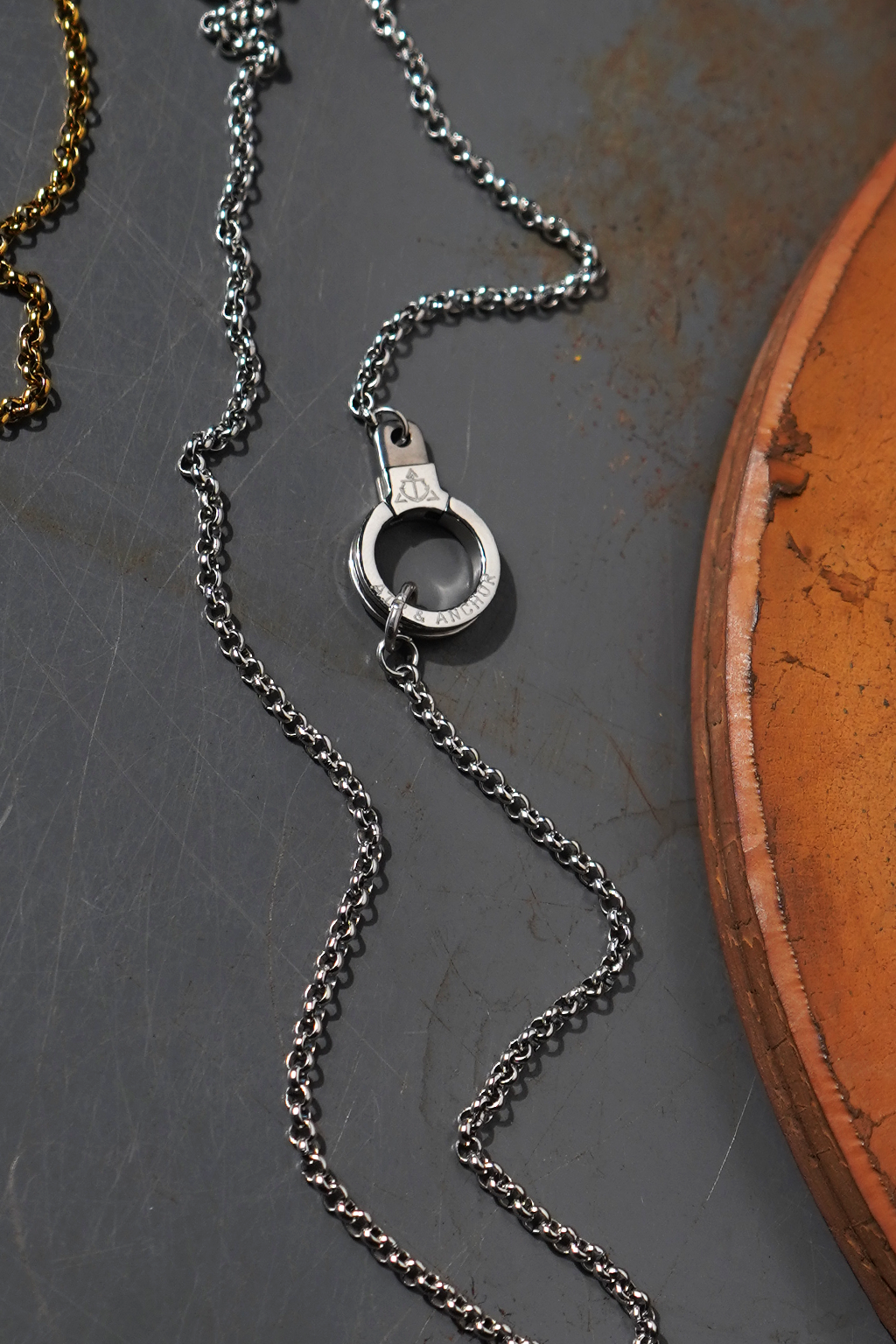 Stainless Steel Round Link Chain Cuff Keeper Necklace – Air & Anchor